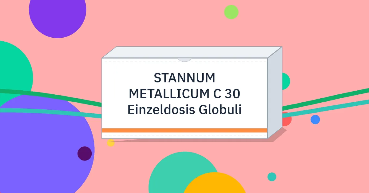 Symbolbild: Packung mit der Aufschrift STANNUM METALLICUM C 30 Einzeldosis Globuli (PZN 02695006) – Verfügbarkeit und Bezug in Apotheken in Frankfurt am Main