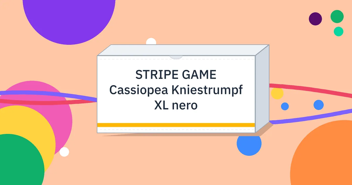 Symbolbild: Packung mit der Aufschrift STRIPE GAME Cassiopea Kniestrumpf XL nero (PZN 20209535) – Verfügbarkeit und Bezug in Apotheken in Frankfurt am Main