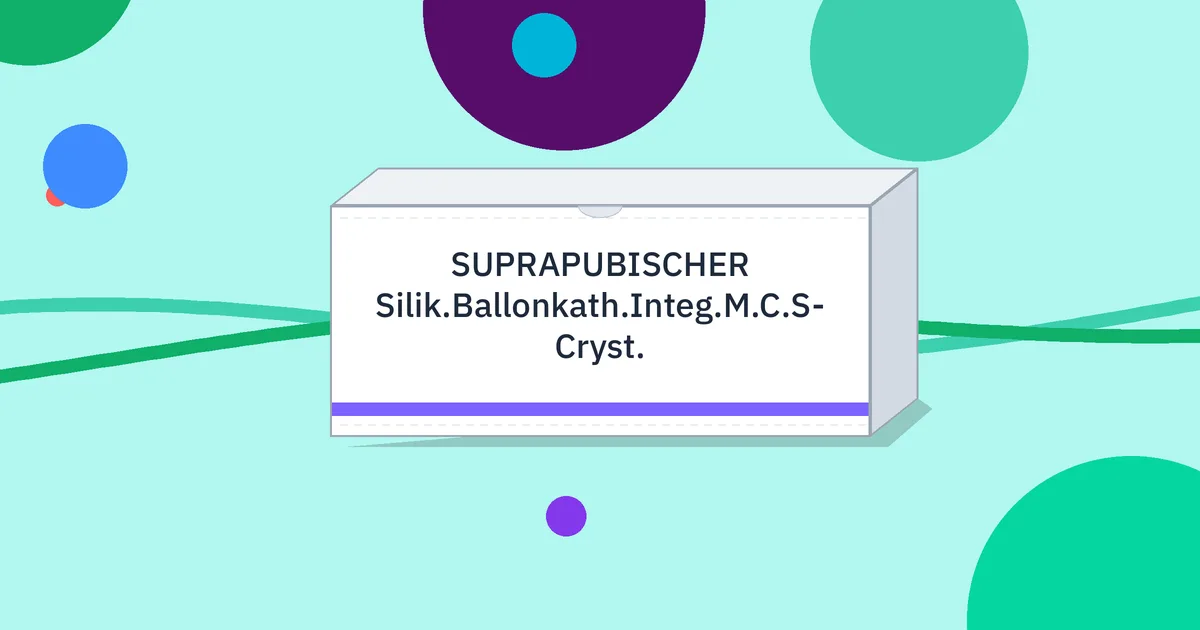 Symbolbild: Packung mit der Aufschrift SUPRAPUBISCHER Silik.Ballonkath.Integ.M.C.S-Cryst. (PZN 04154906) – Verfügbarkeit und Bezug in Apotheken in Frankfurt am Main