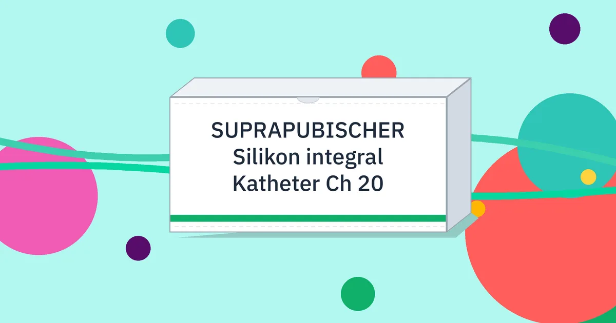 Symbolbild: Packung mit der Aufschrift SUPRAPUBISCHER Silikon integral Katheter Ch 20 (PZN 13163413) – Verfügbarkeit und Bezug in Apotheken in Frankfurt am Main
