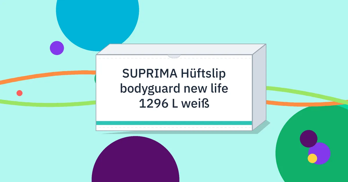 Symbolbild: Packung mit der Aufschrift SUPRIMA Hüftslip bodyguard new life 1296 L weiß (PZN 18401314) – Verfügbarkeit und Bezug in Apotheken in Frankfurt am Main