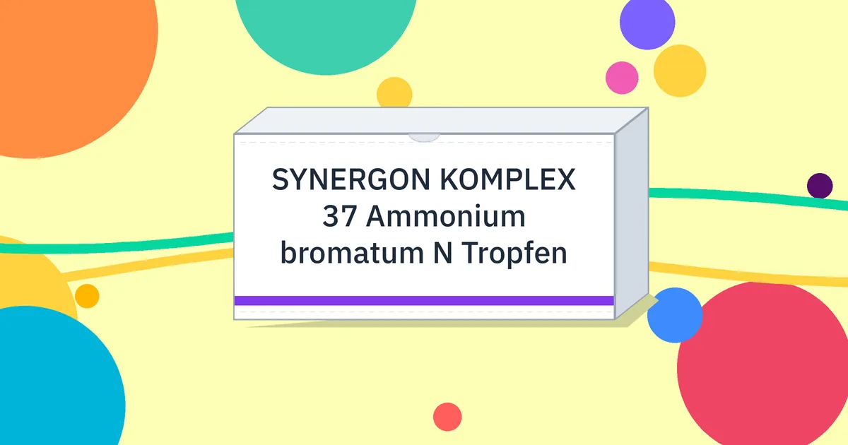Symbolbild: Packung mit der Aufschrift SYNERGON KOMPLEX 37 Ammonium bromatum N Tropfen (PZN 04905212) – Verfügbarkeit und Bezug in Apotheken in Frankfurt am Main