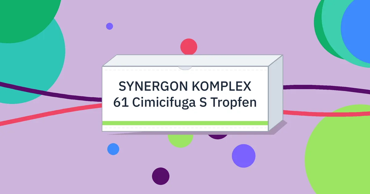Symbolbild: Packung mit der Aufschrift SYNERGON KOMPLEX 61 Cimicifuga S Tropfen (PZN 19874641) – Verfügbarkeit und Bezug in Apotheken in Frankfurt am Main