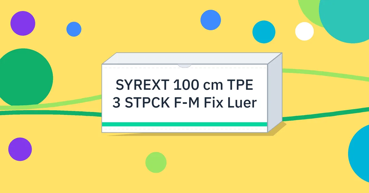 Symbolbild: Packung mit der Aufschrift SYREXT 100 cm TPE 3 STPCK F-M Fix Luer (PZN 17898407) – Verfügbarkeit und Bezug in Apotheken in Frankfurt am Main
