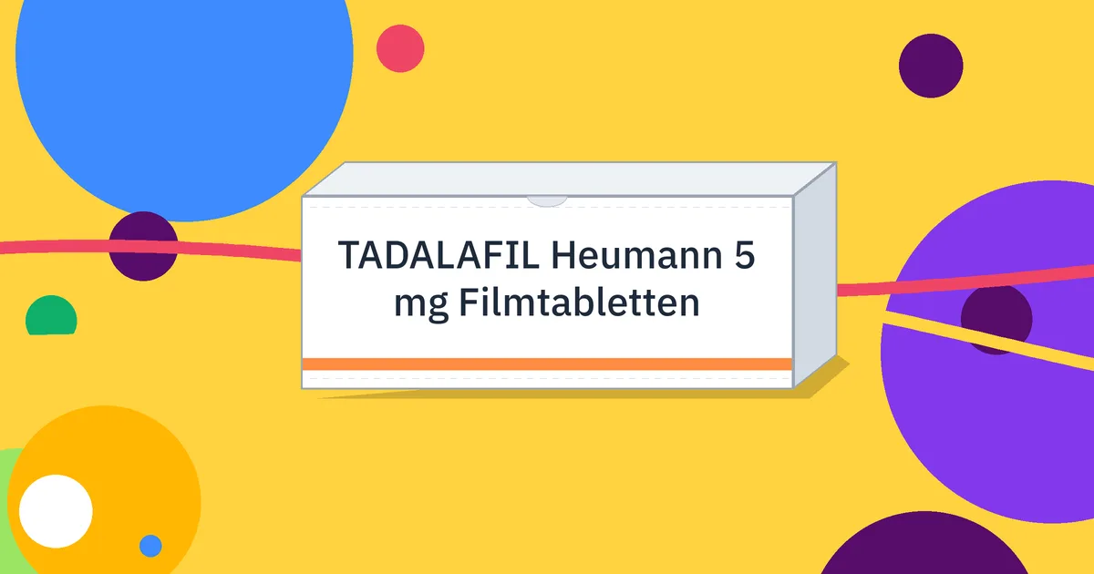 Symbolbild: Packung mit der Aufschrift TADALAFIL Heumann 5 mg Filmtabletten (PZN 13925739) – Verfügbarkeit und Bezug in Apotheken in Frankfurt am Main
