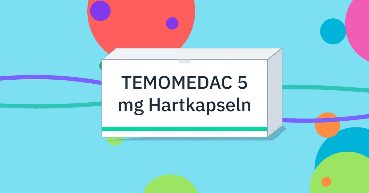 Symbolbild: Packung mit der Aufschrift TEMOMEDAC 5 mg Hartkapseln (PZN 09541631) – Verfügbarkeit und Bezug in Apotheken in Frankfurt am Main