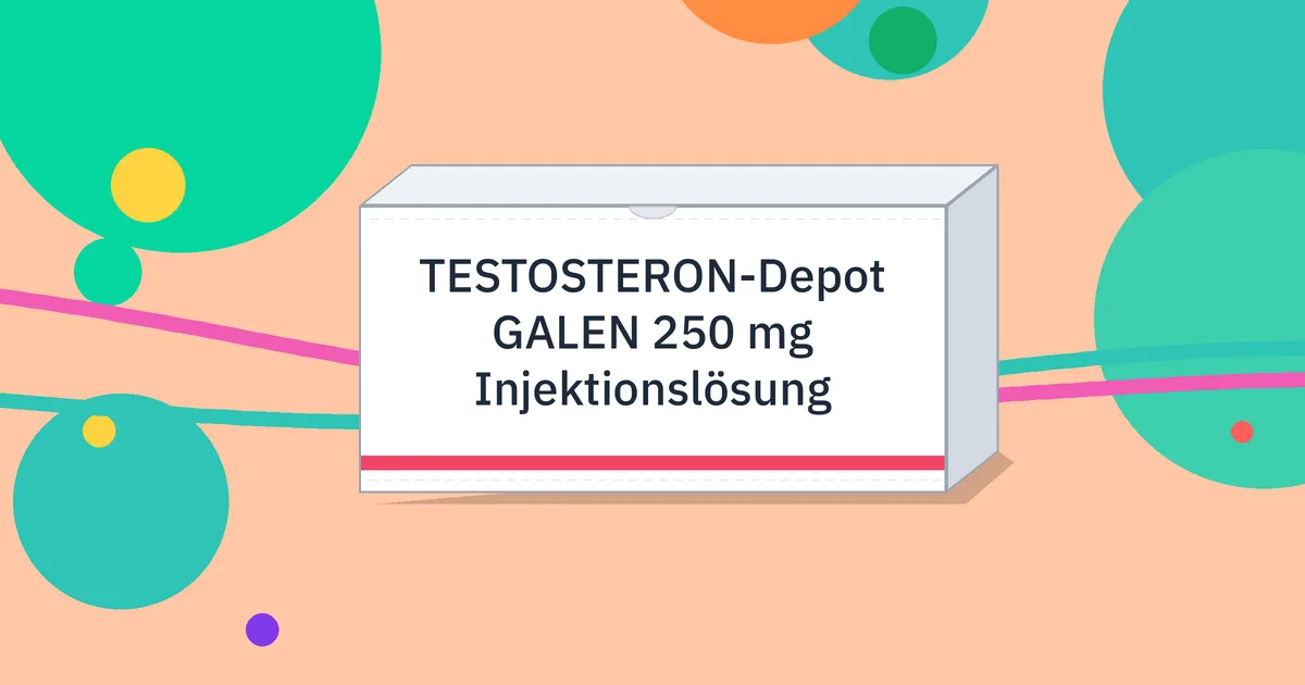 Symbolbild: Packung mit der Aufschrift TESTOSTERON-Depot GALEN 250 mg Injektionslösung (PZN 03649327) – Verfügbarkeit und Bezug in Apotheken in Frankfurt am Main