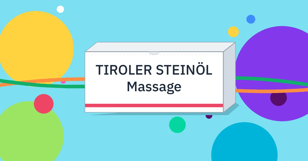Symbolbild: Packung mit der Aufschrift TIROLER STEINÖL Massage (PZN 06173836) – Verfügbarkeit und Bezug in Apotheken in Frankfurt am Main