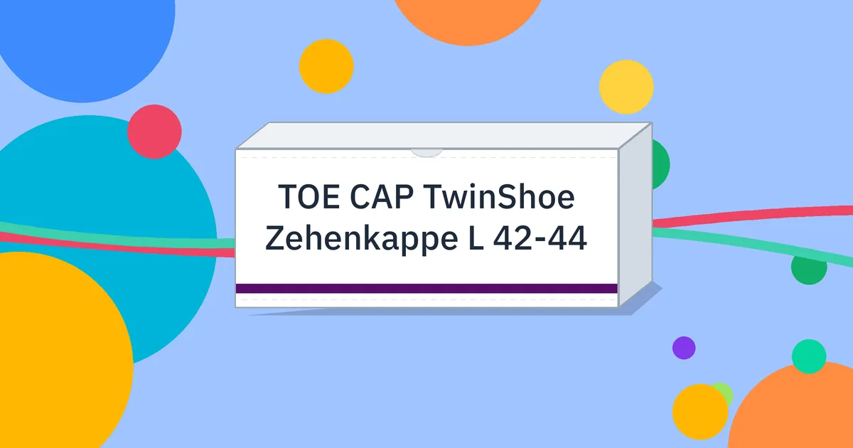 Symbolbild: Packung mit der Aufschrift TOE CAP TwinShoe Zehenkappe L 42-44 (PZN 16631435) – Verfügbarkeit und Bezug in Apotheken in Frankfurt am Main