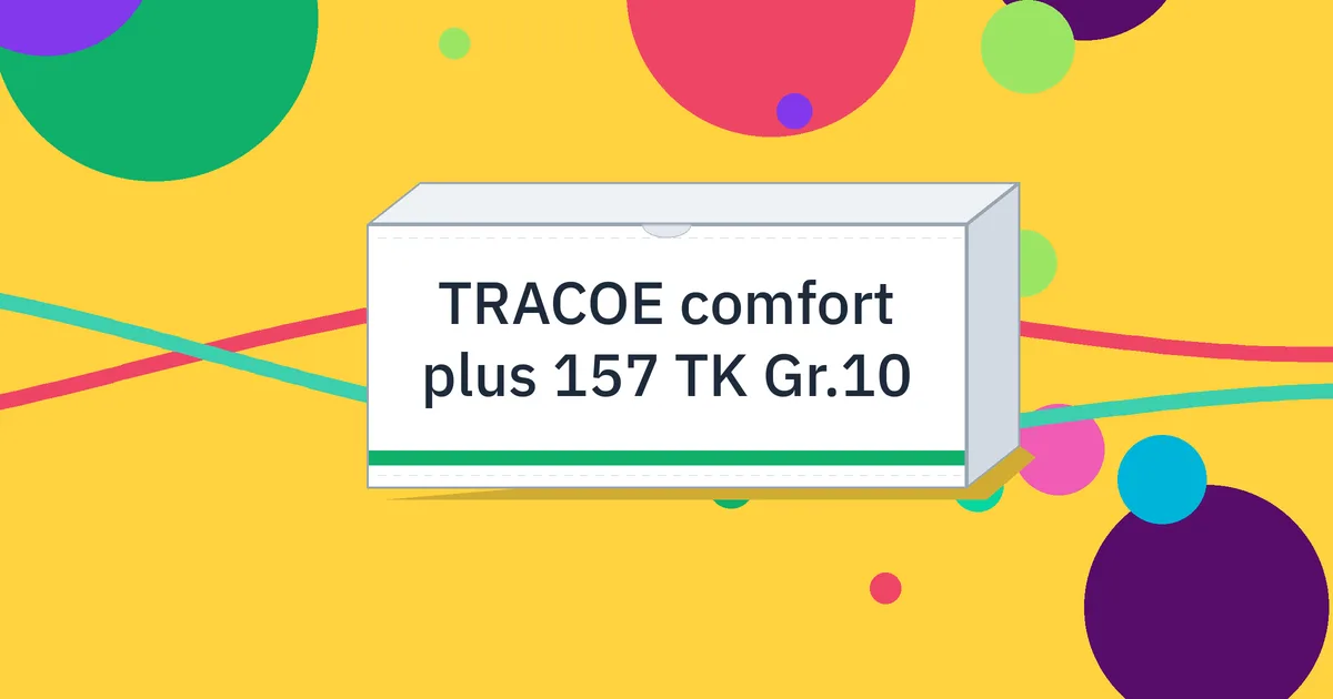 Symbolbild: Packung mit der Aufschrift TRACOE comfort plus 157 TK Gr.10 (PZN 10750541) – Verfügbarkeit und Bezug in Apotheken in Frankfurt am Main