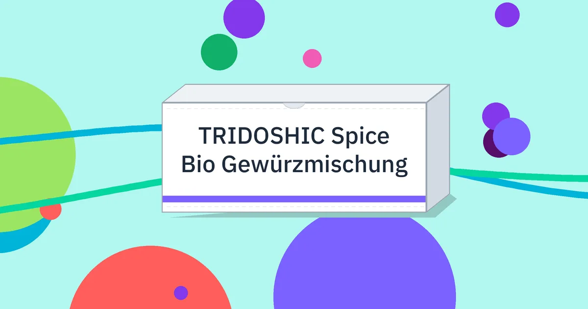 Symbolbild: Packung mit der Aufschrift TRIDOSHIC Spice Bio Gewürzmischung (PZN 10418717) – Verfügbarkeit und Bezug in Apotheken in Frankfurt am Main
