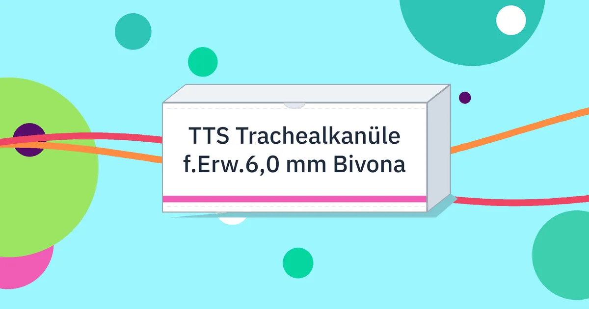 Symbolbild: Packung mit der Aufschrift TTS Trachealkanüle f.Erw.6,0 mm Bivona (PZN 01552049) – Verfügbarkeit und Bezug in Apotheken in Frankfurt am Main
