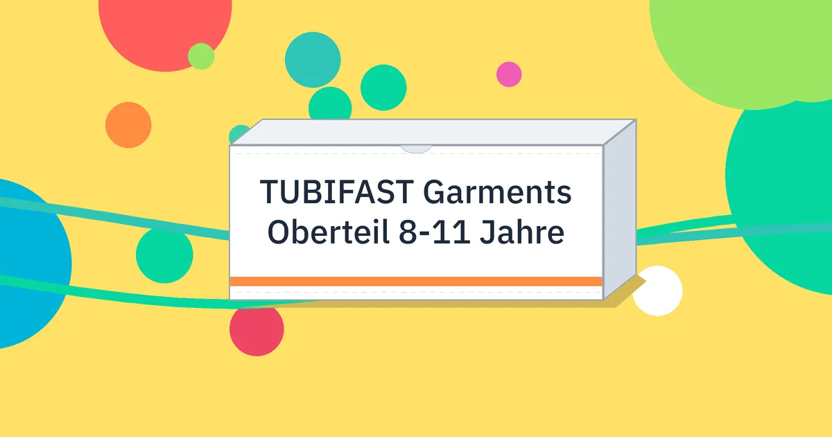 Symbolbild: Packung mit der Aufschrift TUBIFAST Garments Oberteil 8-11 Jahre (PZN 13748208) – Verfügbarkeit und Bezug in Apotheken in Frankfurt am Main