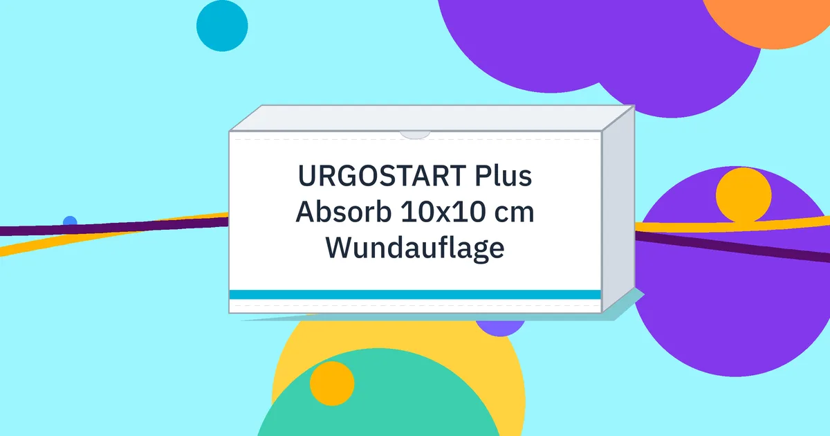 Symbolbild: Packung mit der Aufschrift URGOSTART Plus Absorb 10x10 cm Wundauflage (PZN 19342683) – Verfügbarkeit und Bezug in Apotheken in Frankfurt am Main