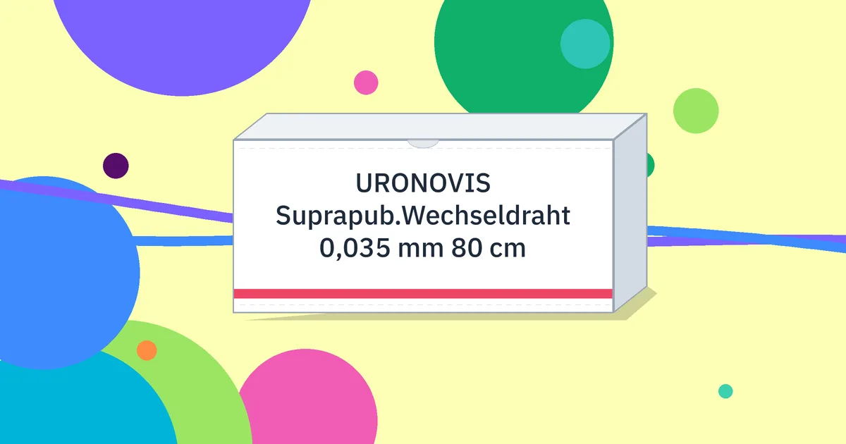Symbolbild: Packung mit der Aufschrift URONOVIS Suprapub.Wechseldraht 0,035 mm 80 cm (PZN 00796275) – Verfügbarkeit und Bezug in Apotheken in Frankfurt am Main