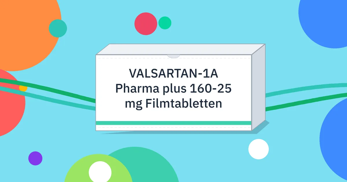 Symbolbild: Packung mit der Aufschrift VALSARTAN-1A Pharma plus 160-25 mg Filmtabletten (PZN 07581069) – Verfügbarkeit und Bezug in Apotheken in Frankfurt am Main
