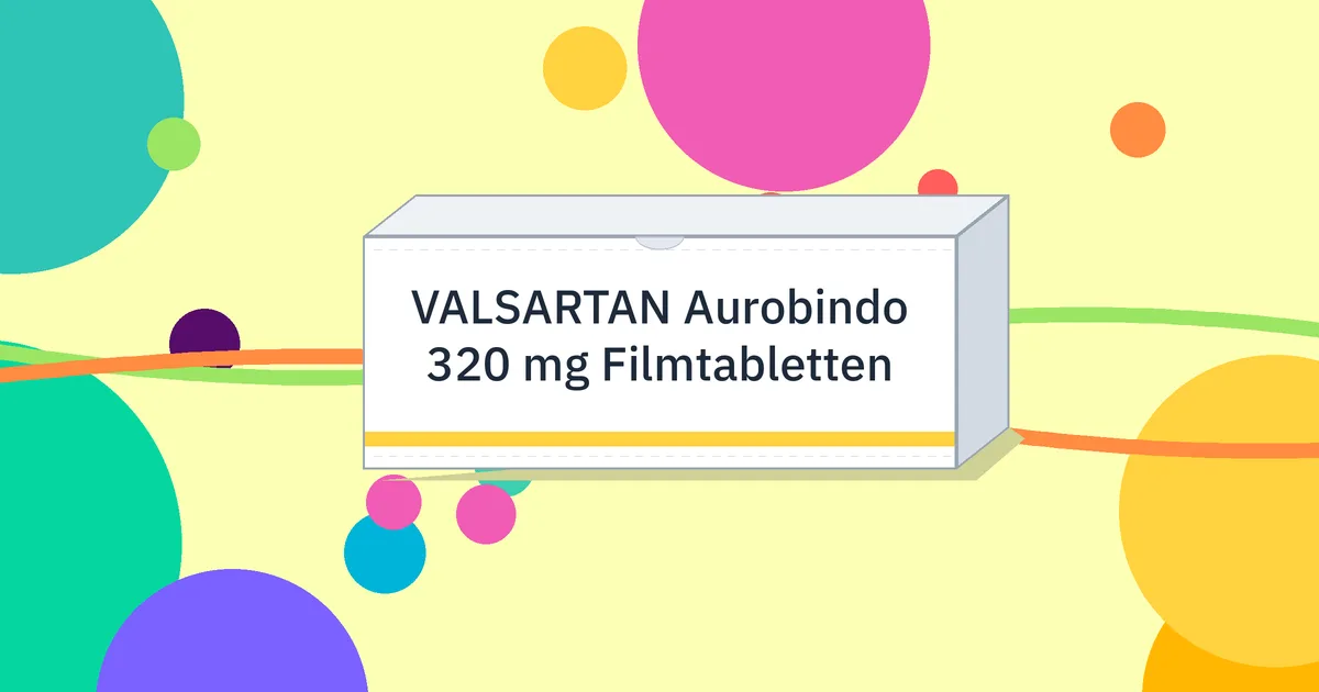 Symbolbild: Packung mit der Aufschrift VALSARTAN Aurobindo 320 mg Filmtabletten (PZN 18429100) – Verfügbarkeit und Bezug in Apotheken in Frankfurt am Main