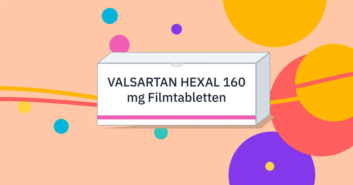 Symbolbild: Packung mit der Aufschrift VALSARTAN HEXAL 160 mg Filmtabletten (PZN 07607076) – Verfügbarkeit und Bezug in Apotheken in Frankfurt am Main