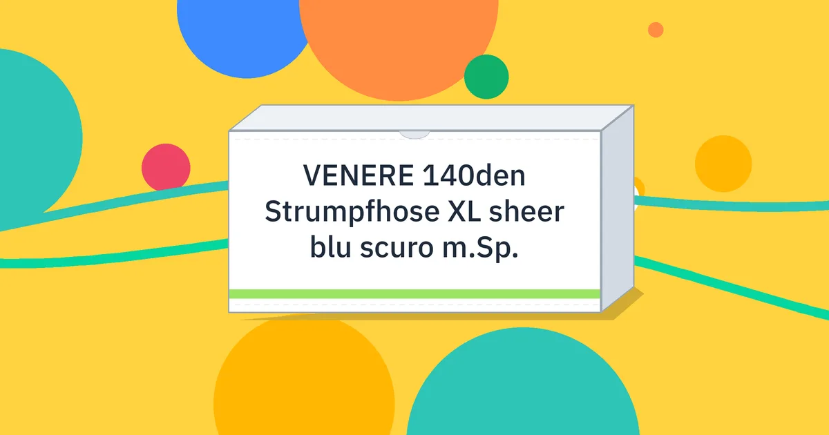 Symbolbild: Packung mit der Aufschrift VENERE 140den Strumpfhose XL sheer blu scuro m.Sp. (PZN 16171301) – Verfügbarkeit und Bezug in Apotheken in Frankfurt am Main