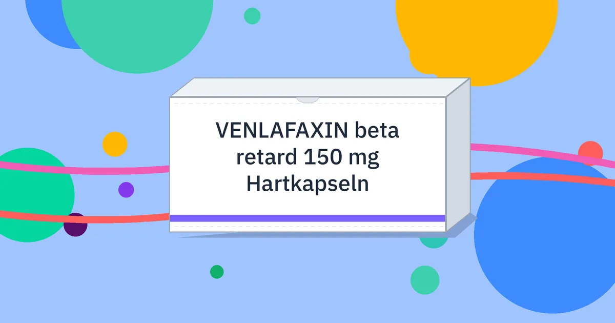 Symbolbild: Packung mit der Aufschrift VENLAFAXIN beta retard 150 mg Hartkapseln (PZN 00021060) – Verfügbarkeit und Bezug in Apotheken in Frankfurt am Main