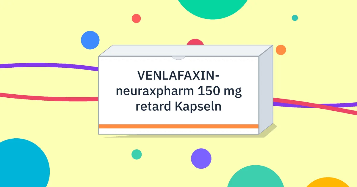 Symbolbild: Packung mit der Aufschrift VENLAFAXIN-neuraxpharm 150 mg retard Kapseln (PZN 01147165) – Verfügbarkeit und Bezug in Apotheken in Frankfurt am Main