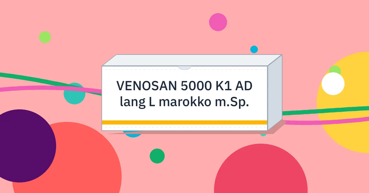 Symbolbild: Packung mit der Aufschrift VENOSAN 5000 K1 AD lang L marokko m.Sp. (PZN 14430922) – Verfügbarkeit und Bezug in Apotheken in Frankfurt am Main