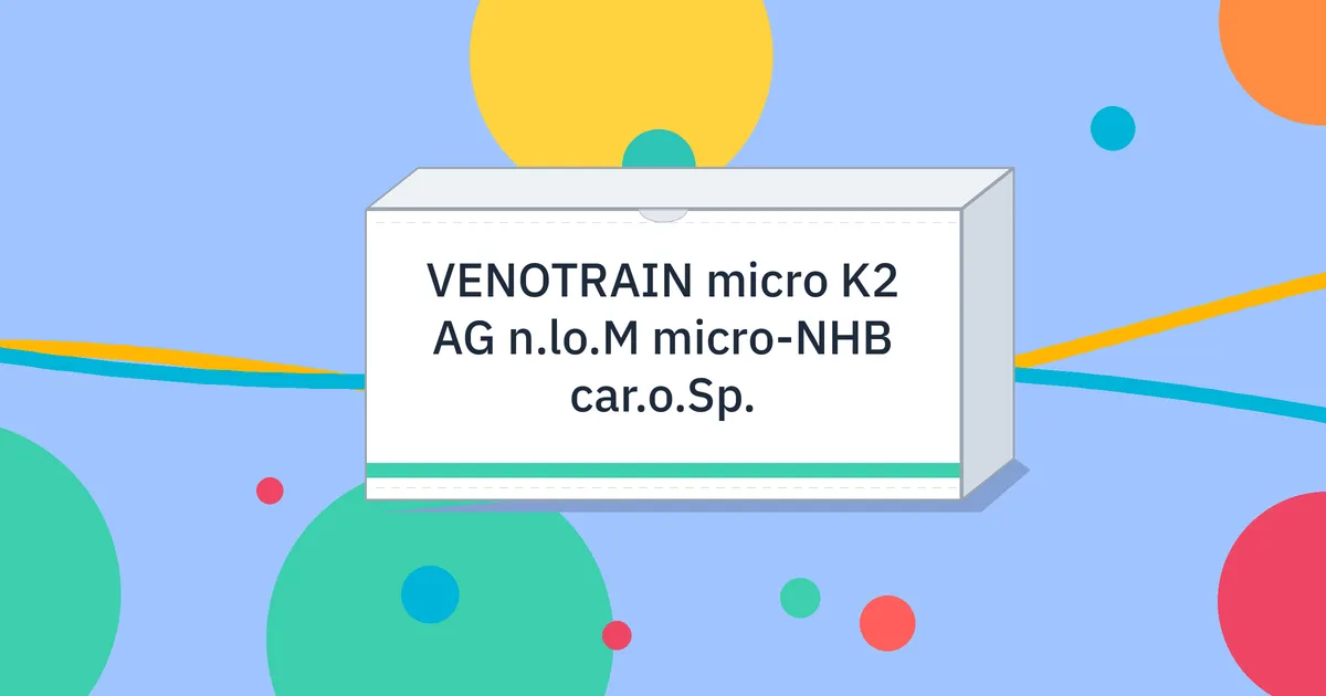 Symbolbild: Packung mit der Aufschrift VENOTRAIN micro K2 AG n.lo.M micro-NHB car.o.Sp. (PZN 16065527) – Verfügbarkeit und Bezug in Apotheken in Frankfurt am Main