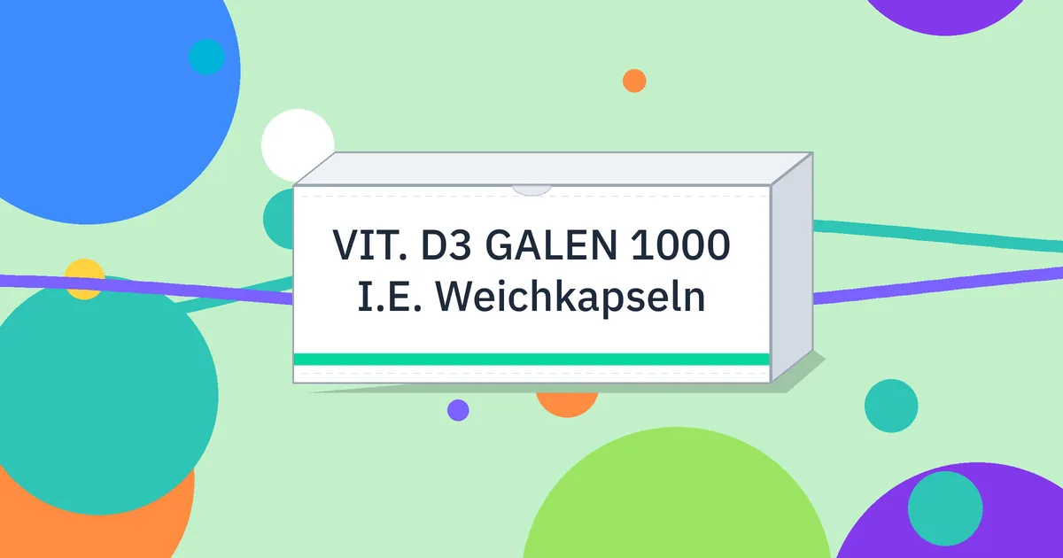 Symbolbild: Packung mit der Aufschrift VIT. D3 GALEN 1000 I.E. Weichkapseln (PZN 18036582) – Verfügbarkeit und Bezug in Apotheken in Frankfurt am Main