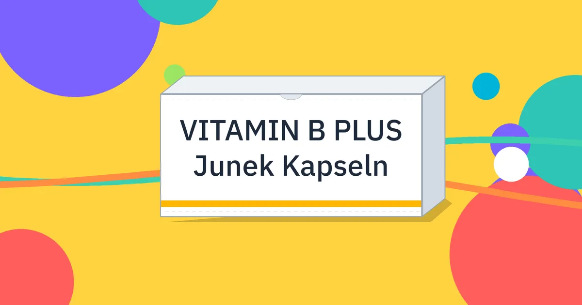 Symbolbild: Packung mit der Aufschrift VITAMIN B PLUS Junek Kapseln (PZN 12734121) – Verfügbarkeit und Bezug in Apotheken in Frankfurt am Main