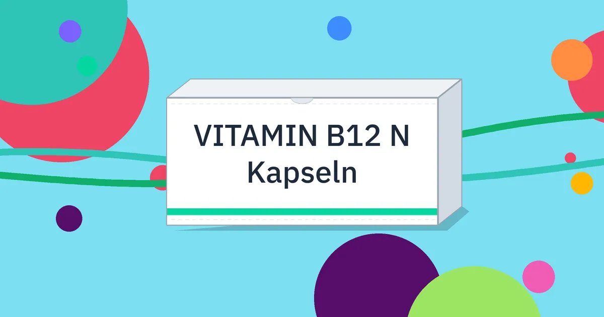 Symbolbild: Packung mit der Aufschrift VITAMIN B12 N Kapseln (PZN 13835806) – Verfügbarkeit und Bezug in Apotheken in Frankfurt am Main
