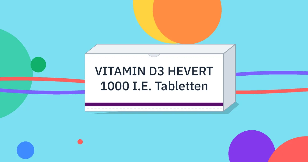 Symbolbild: Packung mit der Aufschrift VITAMIN D3 HEVERT 1000 I.E. Tabletten (PZN 19448938) – Verfügbarkeit und Bezug in Apotheken in Frankfurt am Main