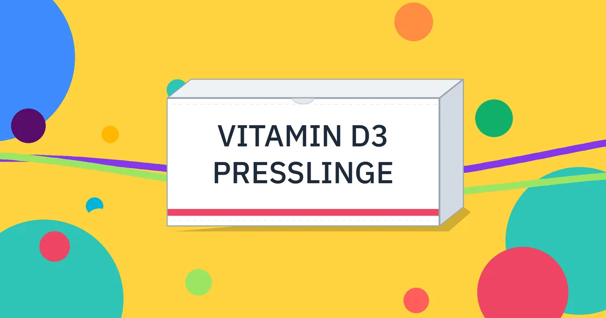 Symbolbild: Packung mit der Aufschrift VITAMIN D3 PRESSLINGE (PZN 14040753) – Verfügbarkeit und Bezug in Apotheken in Frankfurt am Main