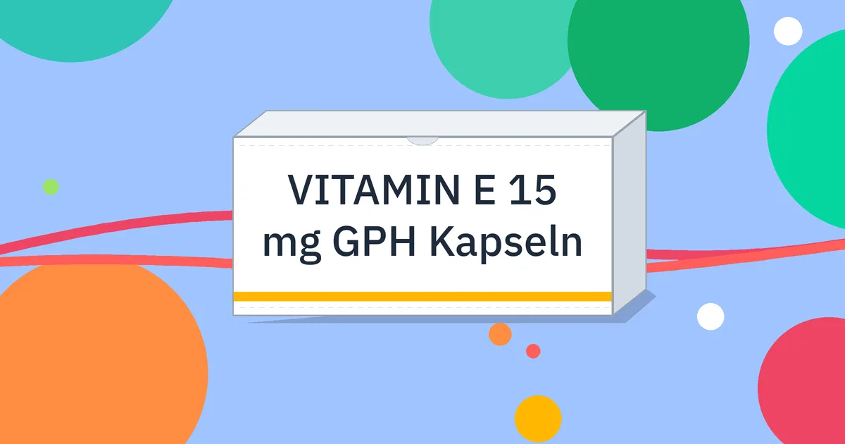 Symbolbild: Packung mit der Aufschrift VITAMIN E 15 mg GPH Kapseln (PZN 01985541) – Verfügbarkeit und Bezug in Apotheken in Frankfurt am Main