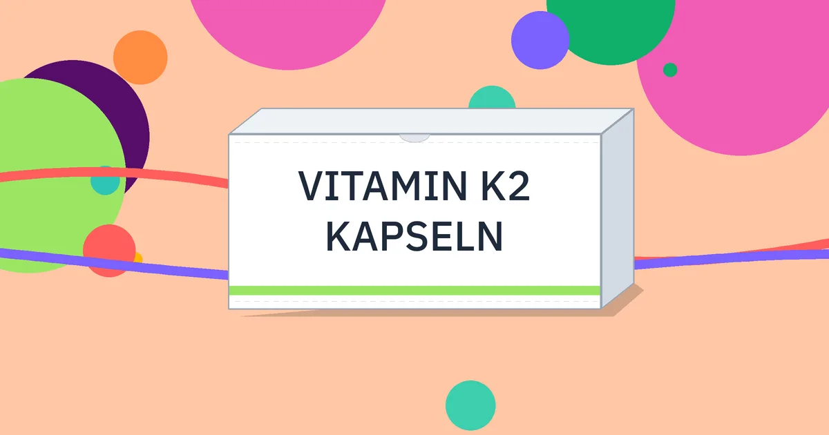 Symbolbild: Packung mit der Aufschrift VITAMIN K2 KAPSELN (PZN 11685372) – Verfügbarkeit und Bezug in Apotheken in Frankfurt am Main