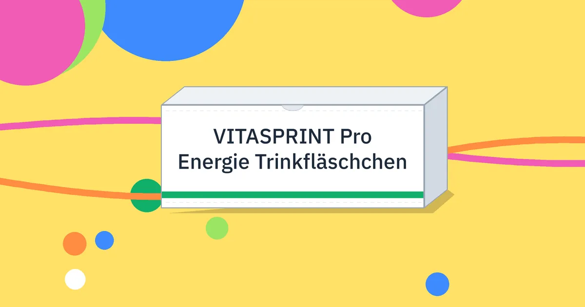 Symbolbild: Packung mit der Aufschrift VITASPRINT Pro Energie Trinkfläschchen (PZN 14050243) – Verfügbarkeit und Bezug in Apotheken in Frankfurt am Main