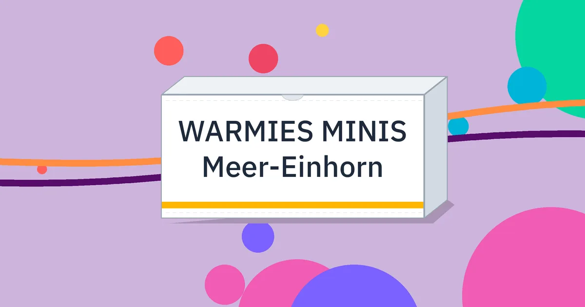 Symbolbild: Packung mit der Aufschrift WARMIES MINIS Meer-Einhorn (PZN 18066092) – Verfügbarkeit und Bezug in Apotheken in Frankfurt am Main