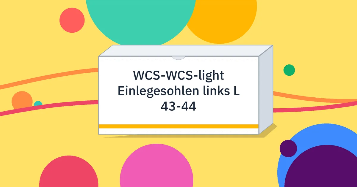 Symbolbild: Packung mit der Aufschrift WCS-WCS-light Einlegesohlen links L 43-44 (PZN 16631754) – Verfügbarkeit und Bezug in Apotheken in Frankfurt am Main