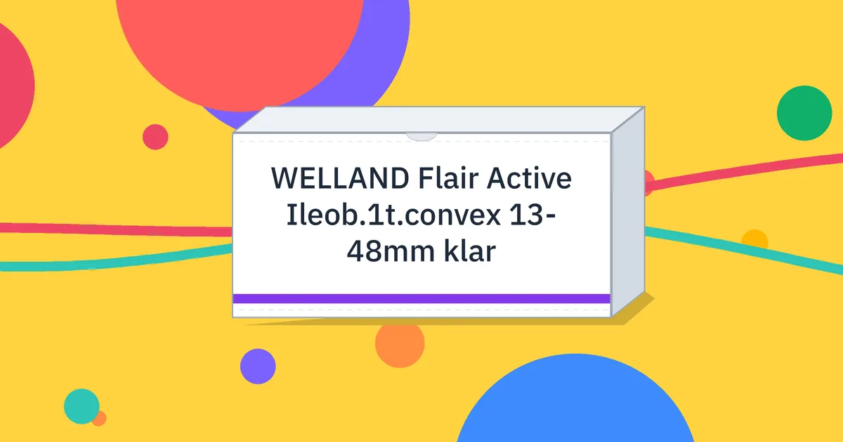 Symbolbild: Packung mit der Aufschrift WELLAND Flair Active Ileob.1t.convex 13-48mm klar (PZN 09899321) – Verfügbarkeit und Bezug in Apotheken in Frankfurt am Main