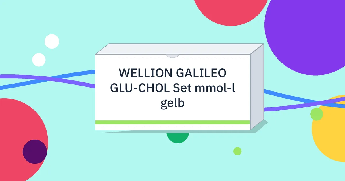 Symbolbild: Packung mit der Aufschrift WELLION GALILEO GLU-CHOL Set mmol-l gelb (PZN 12470254) – Verfügbarkeit und Bezug in Apotheken in Frankfurt am Main