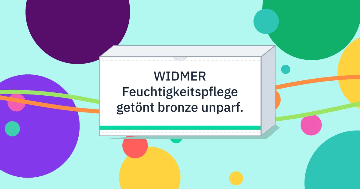 Symbolbild: Packung mit der Aufschrift WIDMER Feuchtigkeitspflege getönt bronze unparf. (PZN 09921687) – Verfügbarkeit und Bezug in Apotheken in Frankfurt am Main