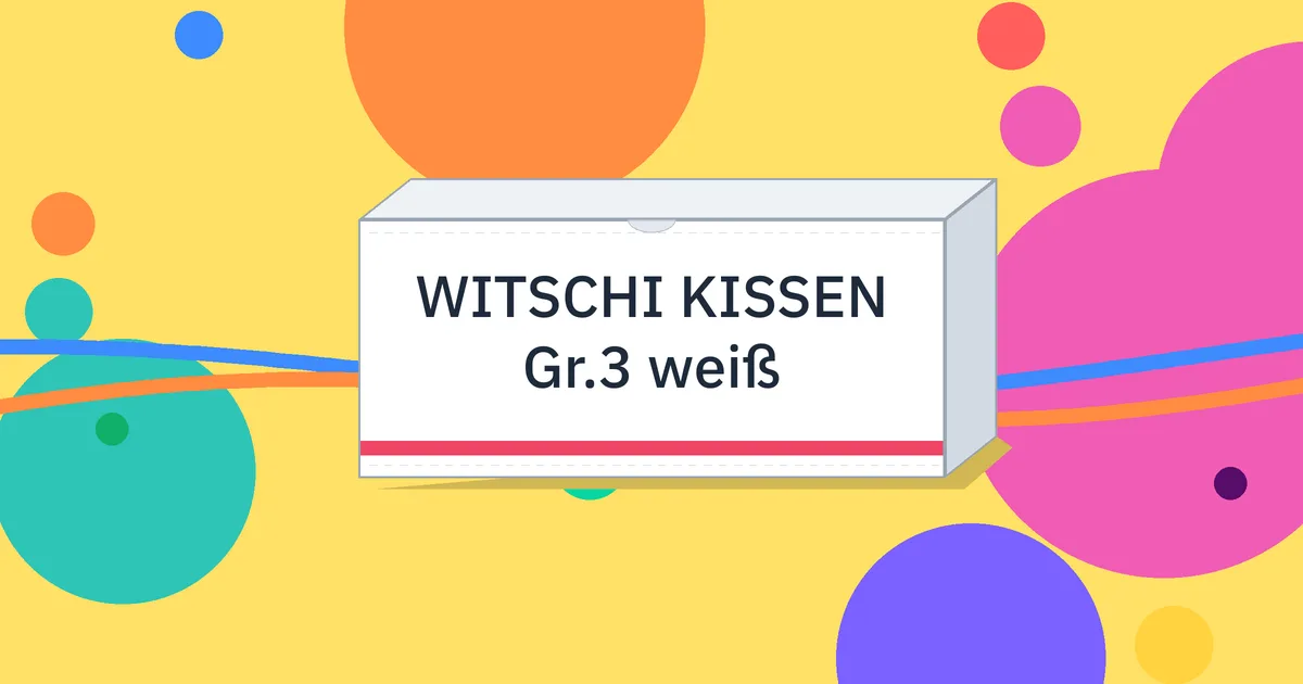 Symbolbild: Packung mit der Aufschrift WITSCHI KISSEN Gr.3 weiß (PZN 03668626) – Verfügbarkeit und Bezug in Apotheken in Frankfurt am Main