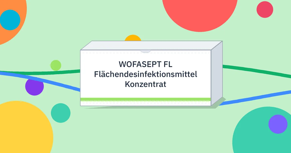 Symbolbild: Packung mit der Aufschrift WOFASEPT FL Flächendesinfektionsmittel Konzentrat (PZN 05046745) – Verfügbarkeit und Bezug in Apotheken in Frankfurt am Main