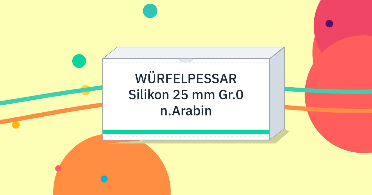 Symbolbild: Packung mit der Aufschrift WÜRFELPESSAR Silikon 25 mm Gr.0 n.Arabin (PZN 00242074) – Verfügbarkeit und Bezug in Apotheken in Frankfurt am Main