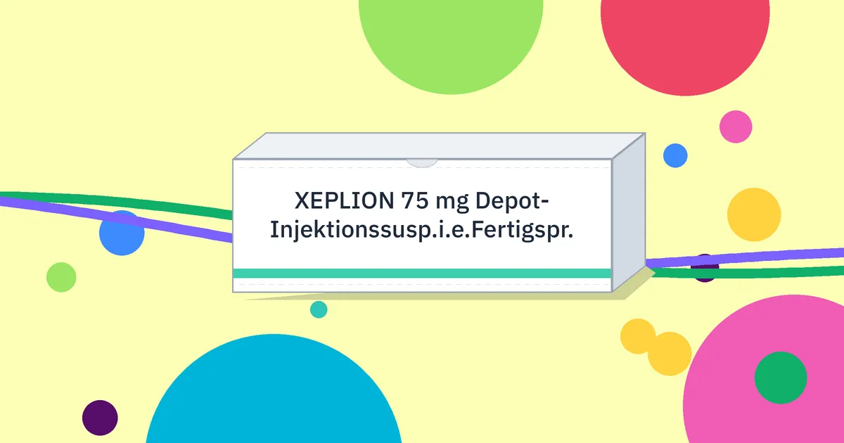 Symbolbild: Packung mit der Aufschrift XEPLION 75 mg Depot-Injektionssusp.i.e.Fertigspr. (PZN 10061310) – Verfügbarkeit und Bezug in Apotheken in Frankfurt am Main