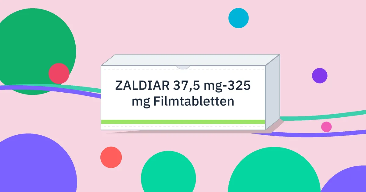 Symbolbild: Packung mit der Aufschrift ZALDIAR 37,5 mg-325 mg Filmtabletten (PZN 11140253) – Verfügbarkeit und Bezug in Apotheken in Frankfurt am Main
