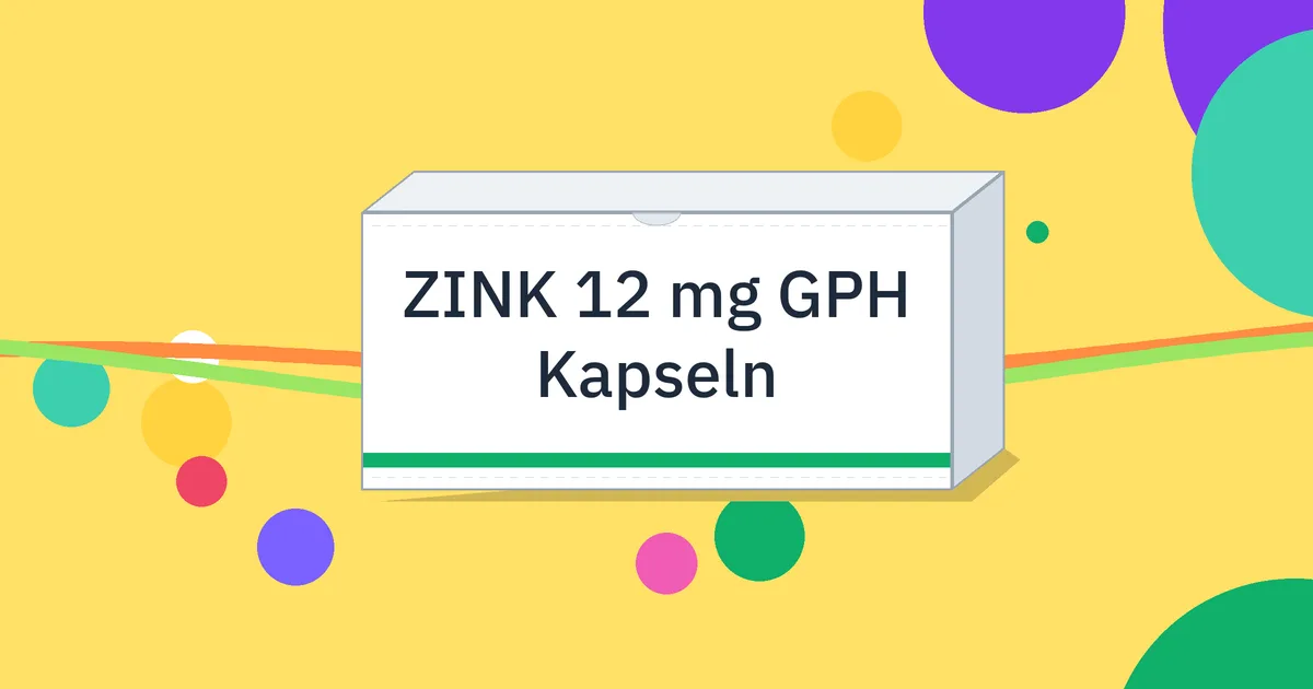 Symbolbild: Packung mit der Aufschrift ZINK 12 mg GPH Kapseln (PZN 03378325) – Verfügbarkeit und Bezug in Apotheken in Frankfurt am Main
