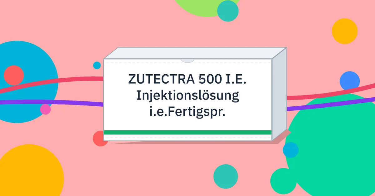 Symbolbild: Packung mit der Aufschrift ZUTECTRA 500 I.E. Injektionslösung i.e.Fertigspr. (PZN 15201075) – Verfügbarkeit und Bezug in Apotheken in Frankfurt am Main