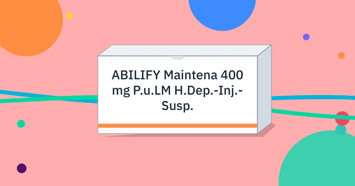 Symbolbild: Packung mit der Aufschrift ABILIFY Maintena 400 mg P.u.LM H.Dep.-Inj.-Susp. (PZN 11004136) – Verfügbarkeit und Bezug in Apotheken in Frankfurt am Main