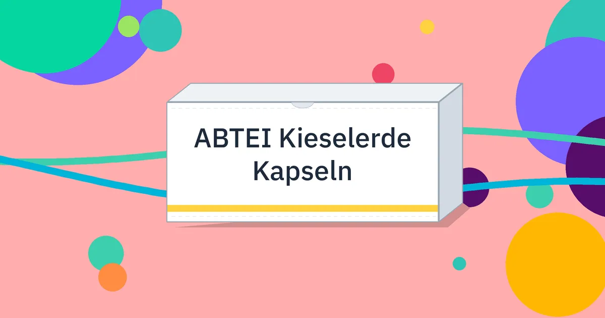 Symbolbild: Packung mit der Aufschrift ABTEI Kieselerde Kapseln (PZN 07779825) – Verfügbarkeit und Bezug in Apotheken in Frankfurt am Main