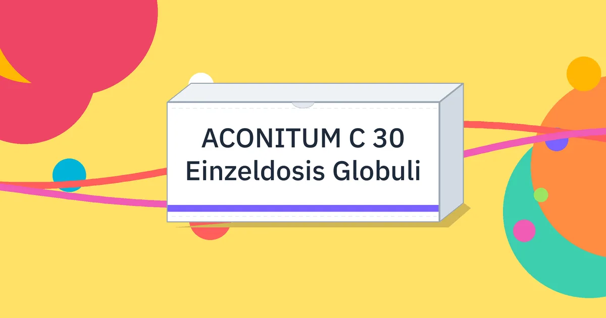 Symbolbild: Packung mit der Aufschrift ACONITUM C 30 Einzeldosis Globuli (PZN 01542358) – Verfügbarkeit und Bezug in Apotheken in Frankfurt am Main